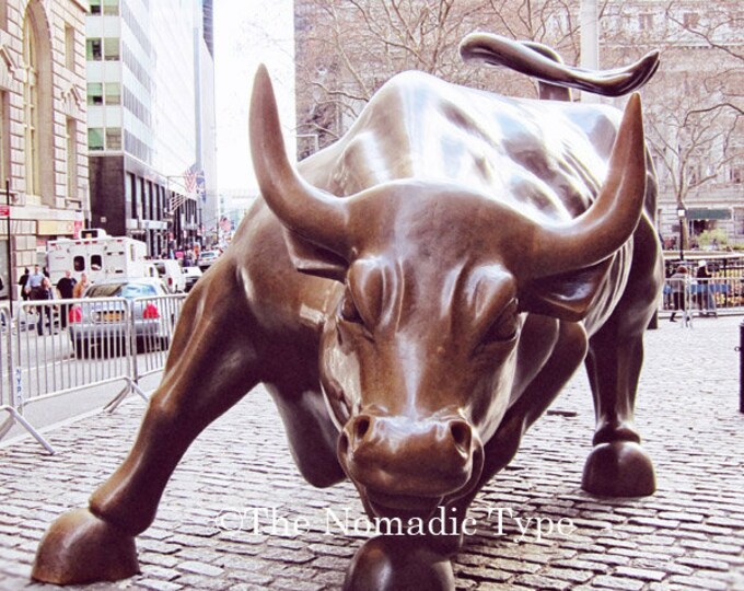 Wall Street Bull Art New York City Bull Wall Street Bull Print Office Wall Decor Gift for Him ...