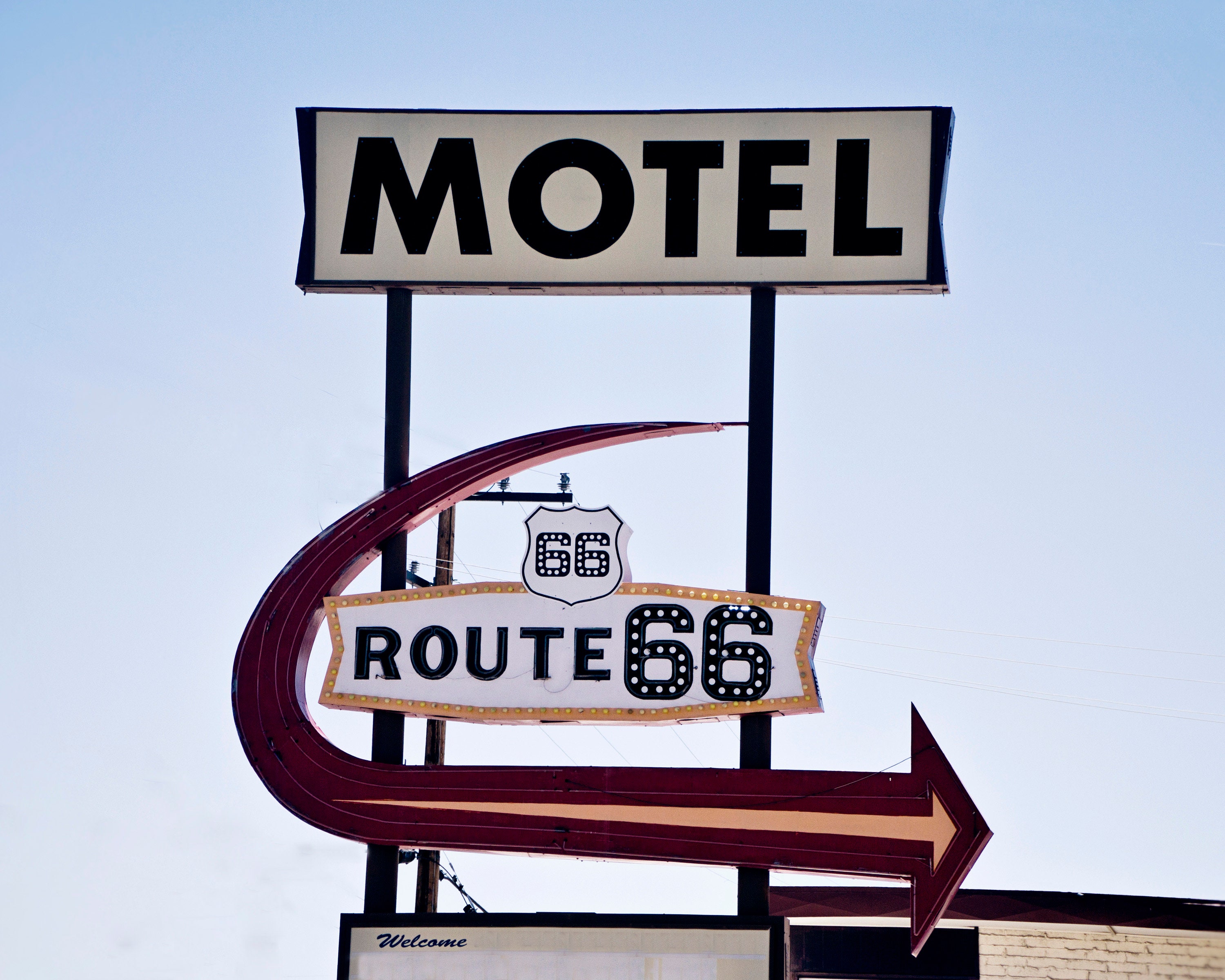 Route 66 Motel Sign, Neon Sign Photo, Vintage Sign, Arizona Print ...