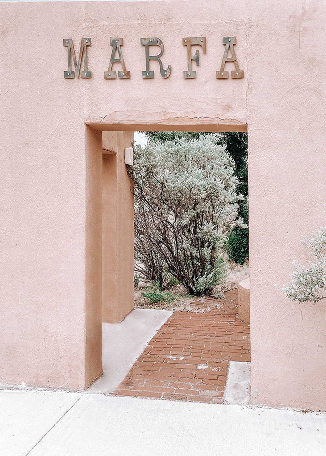 Marfa Texas Sign Art Print Architecture Wall Art Pink Photo Decor Texas ...