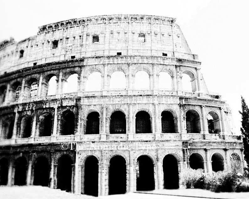 Colosseum Print Black and White Roman Colosseum Print Rome Italy ...