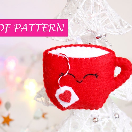 Ornament Pattern Felt PDF Pattern Tea Cup Kawaii Felt - Etsy