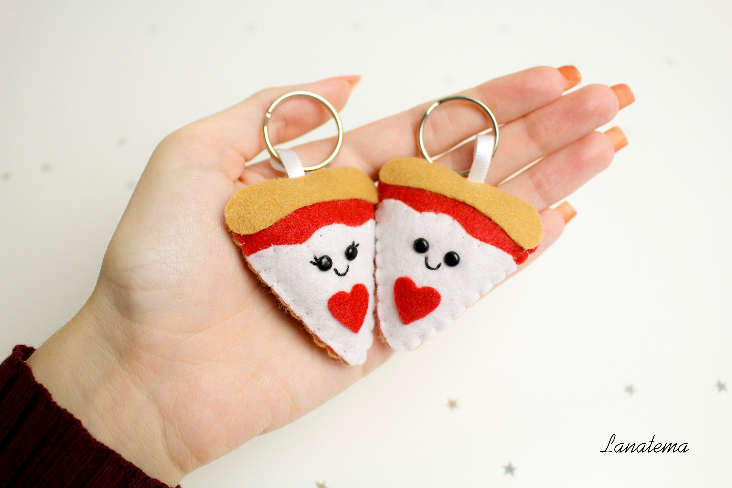 Best friend keychain food keychain friendship keychain | Etsy