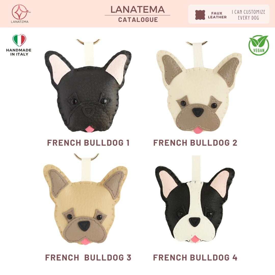 French Bulldog Bag Charm Purse Handmade Faux Leather, Unique Bulldog ...