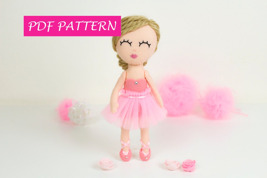 Ballerina Doll Rag Felt Doll Pattern Fabric Doll, Felt Pattern, PDF ...