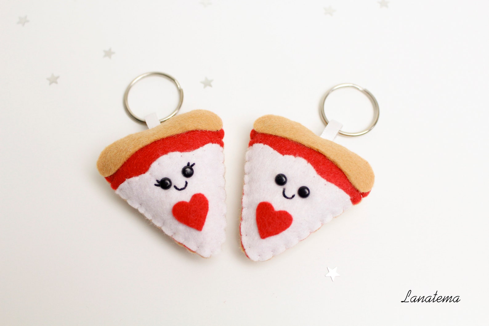 Best Friend Keychain Food Keychain Friendship Keychain | Etsy