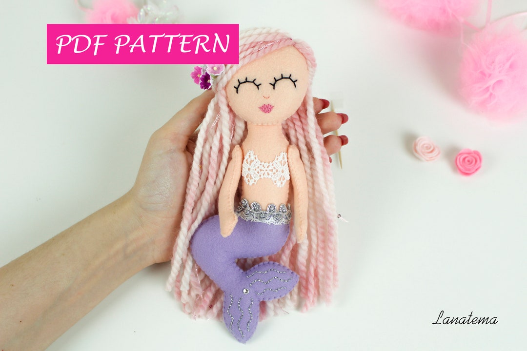 Mermaid Pattern Felt Doll Pattern Removable Clothes Doll Making PDF ...