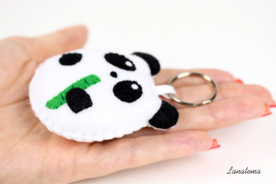 Panda Keychain Panda Gifts Panda Keyring Animal Stuffed - Etsy UK