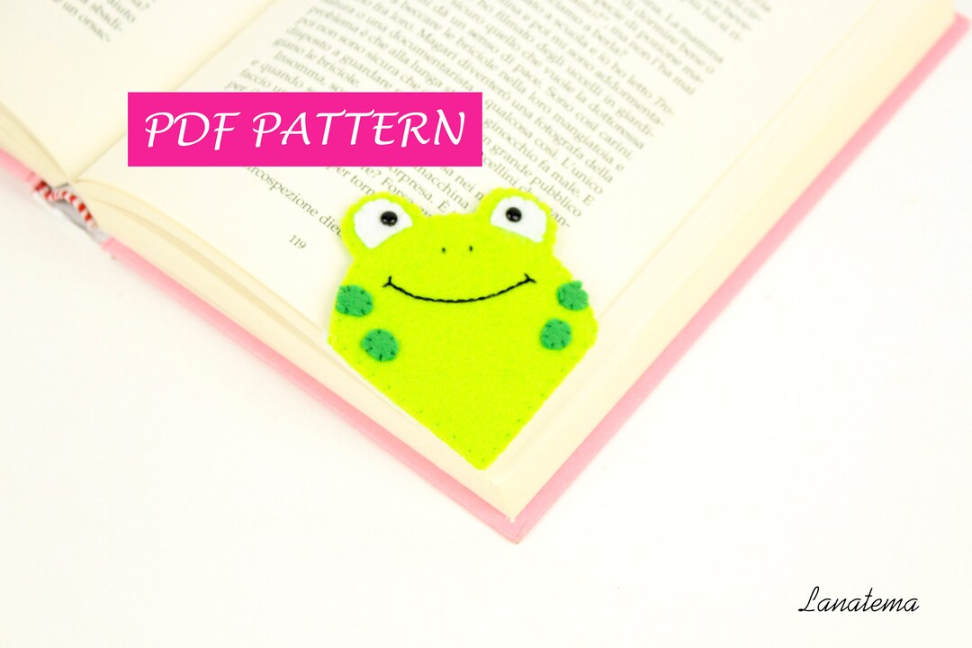 Bookmark Pattern Pdf Bookmark, Frog Felt DIY Easy Sewing, Craft ...