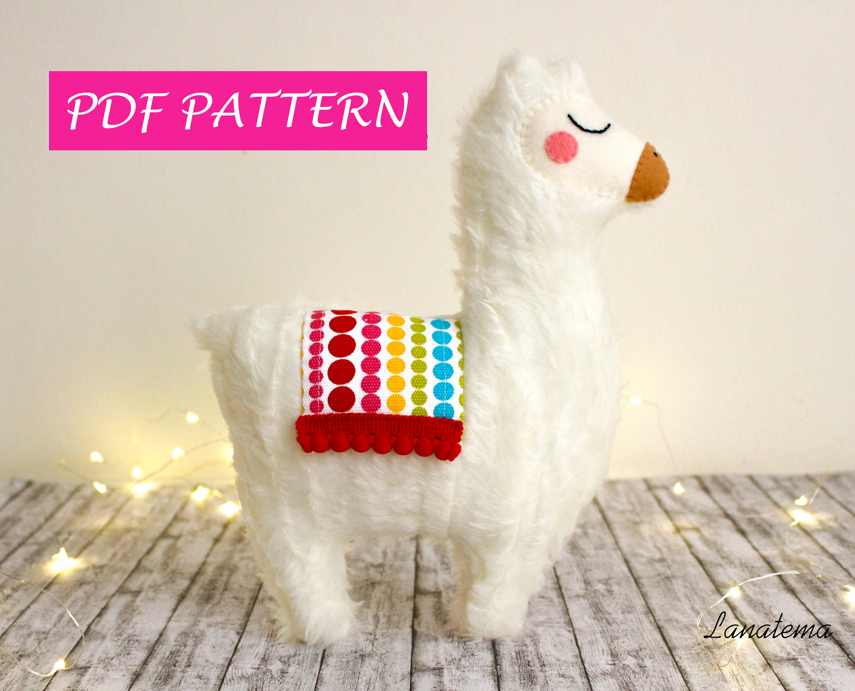 Llama Plush Pattern Pdf Sewing Pattern Felt Stuffed Animal - Etsy Australia