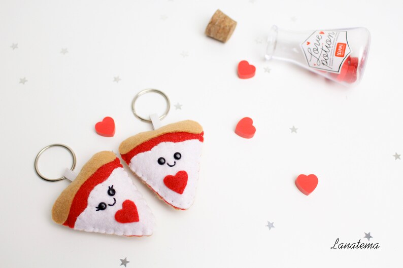 Best Friend Keychain Food Keychain Friendship Keychain | Etsy