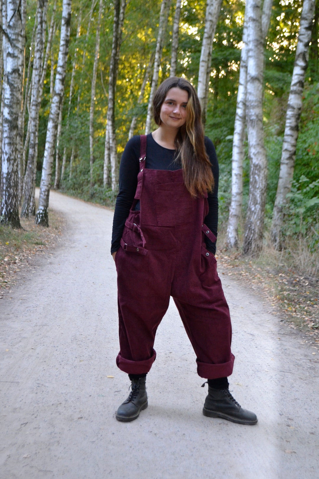 Hippie Overalls Plus Size Thick Cord Women W/ Adjustable Buckle Straps ...