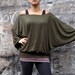Top Cool off Shoulder Batwing Oversize Cool Top, Bat Sleeve Blouse ...