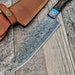 HTS475 Damascus 13 CHEF Knife // Turquoise Stone With Black Micarta ...