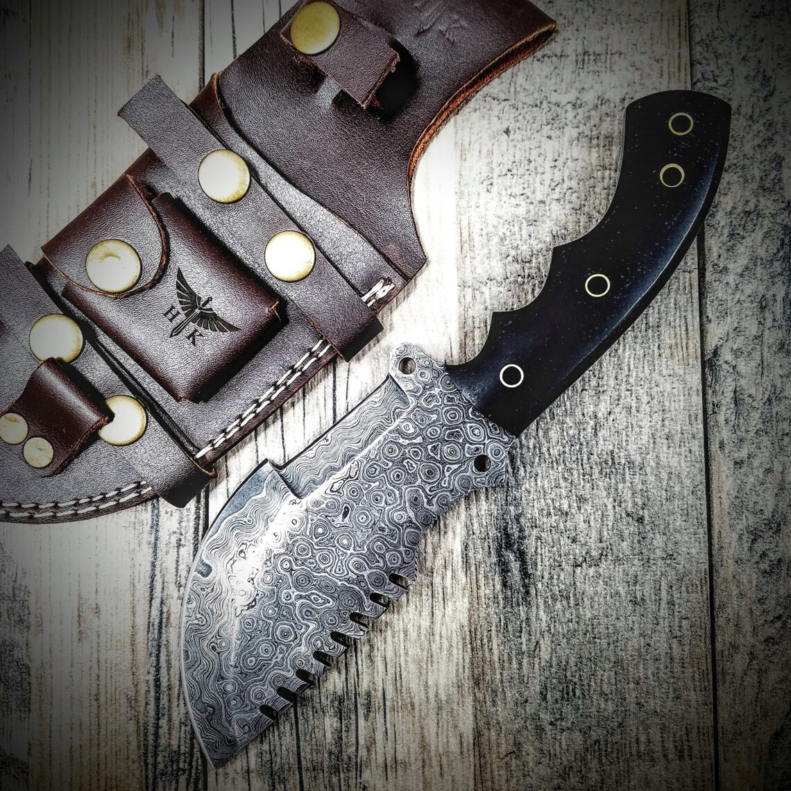 HTS-2 Wide SANMAI Damascus Tracker Blk / Handmade / Custom / - Etsy