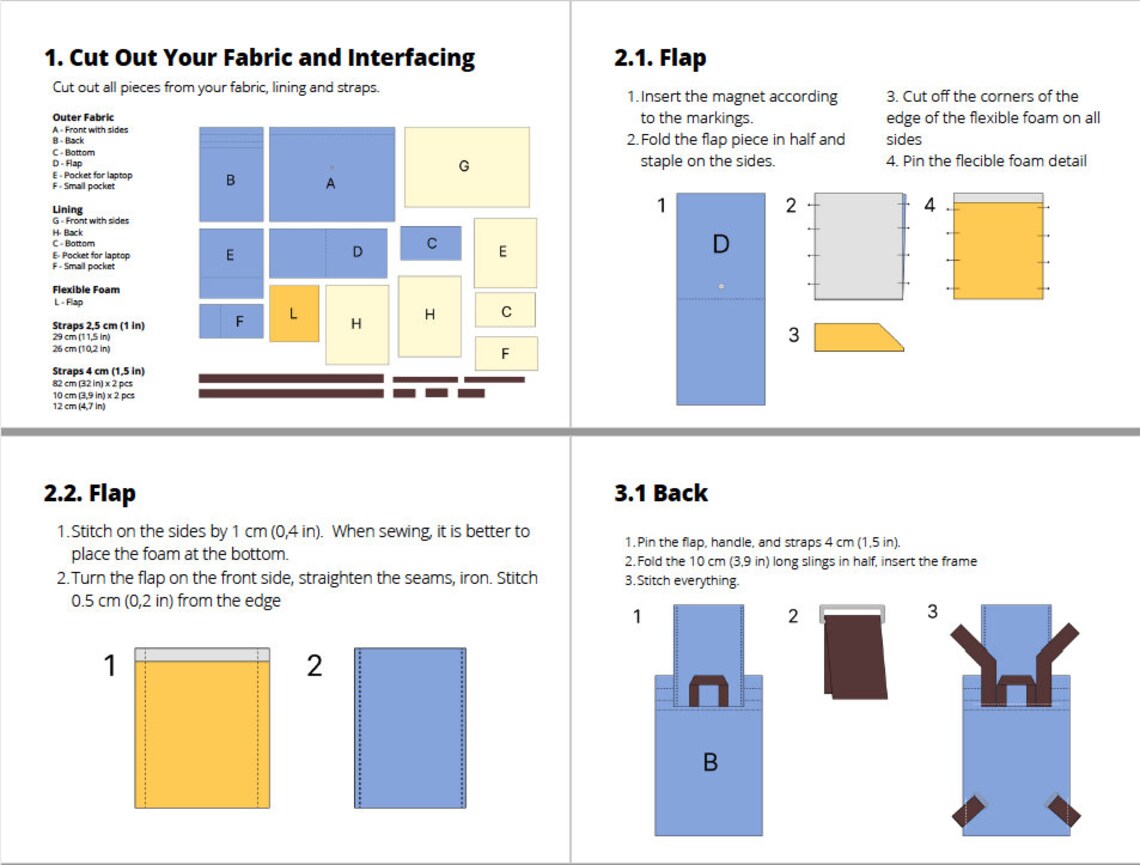 Minimalist Backpack Pdf Pattern With Sewing Tutorial - Etsy