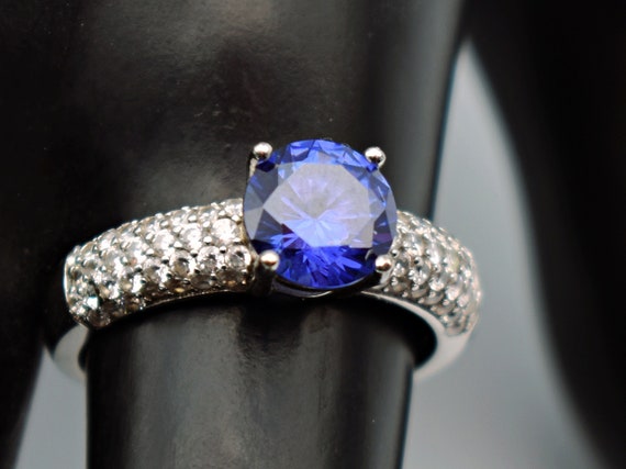Buy 90 s Blue Iolite Pave Cz s Sterling Silver Size 9.25 Bling Ring GM 925 China Multi Stone Statement Online in India Etsy