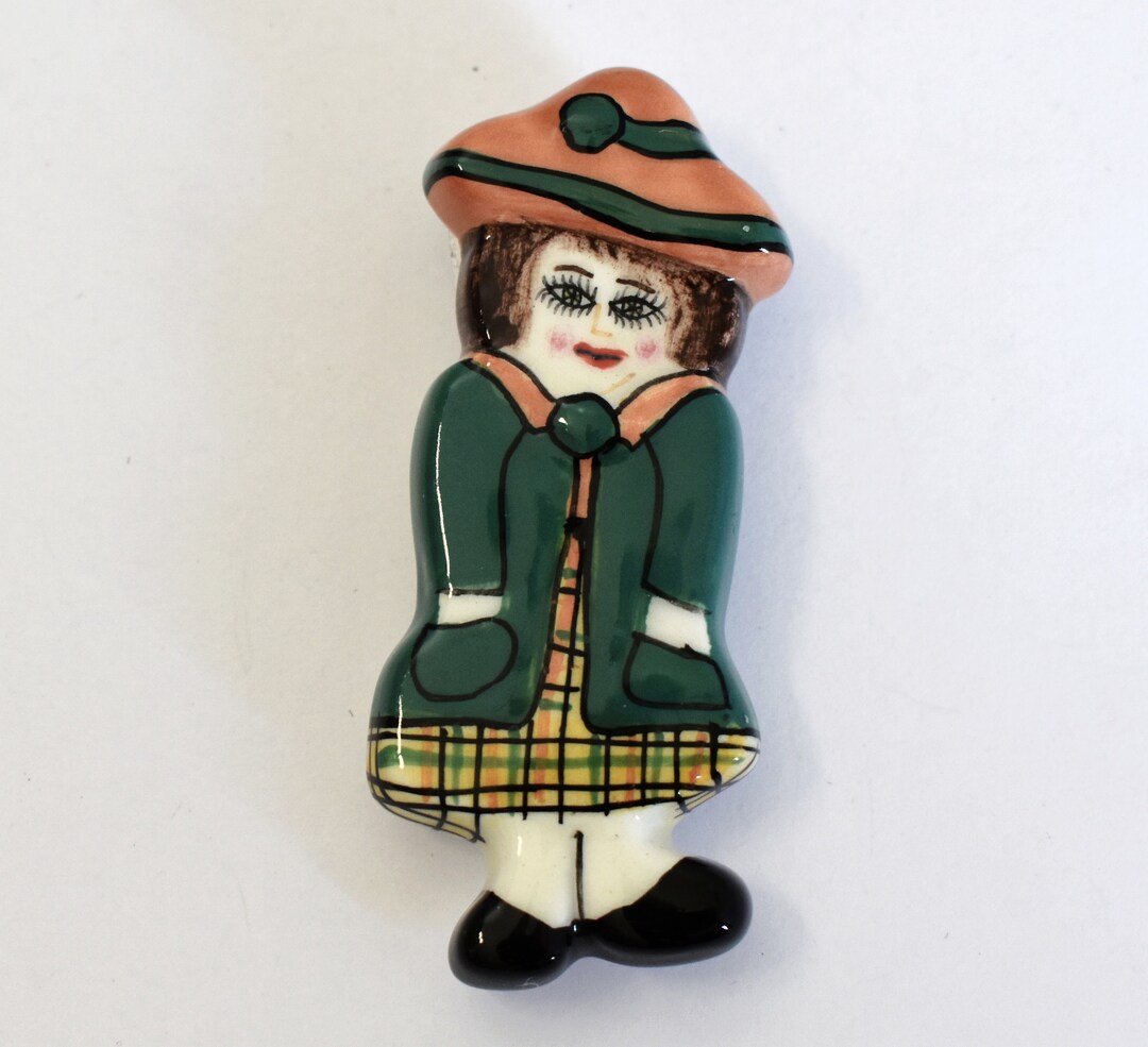 Vintage Susan Paley by GANZ Ceramic Tammy Brooch, Unique Hand Painted ...