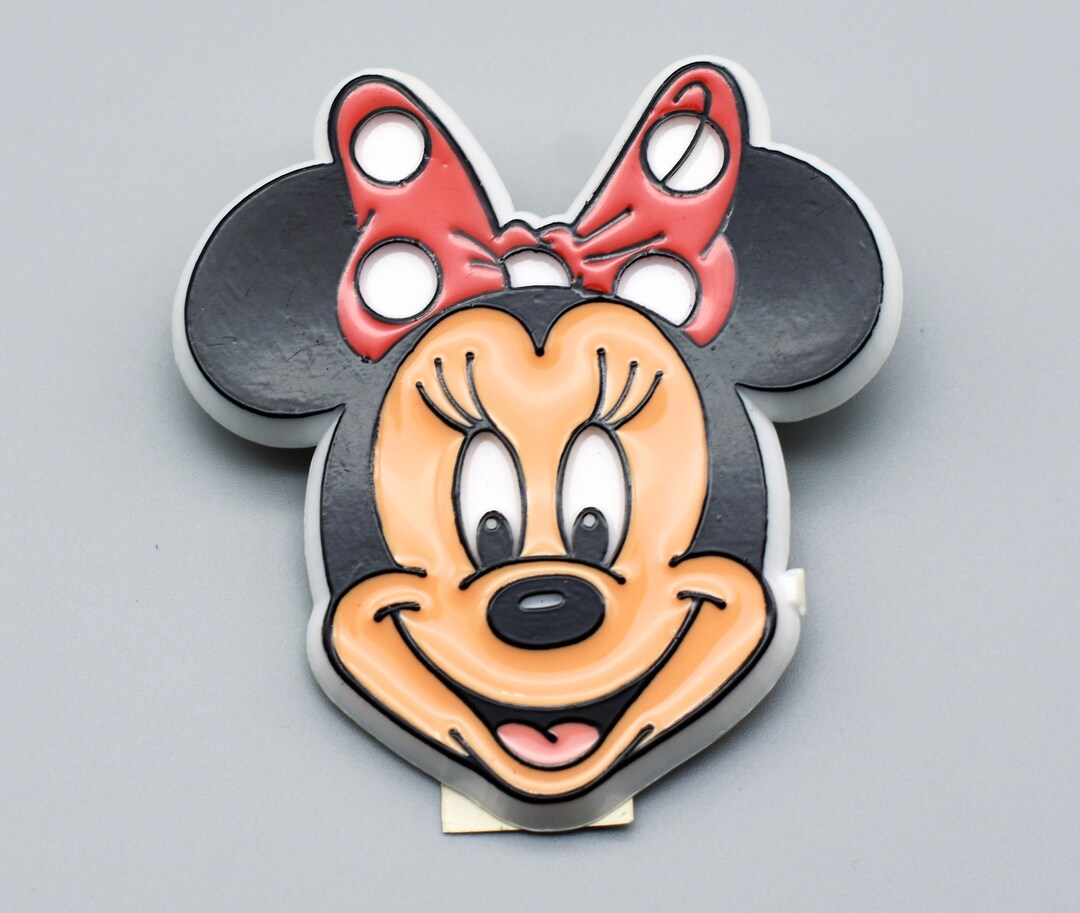 1990 Minnie Mouse Plastic Head Disneyana Pin, NOS Disney Mfg by ...