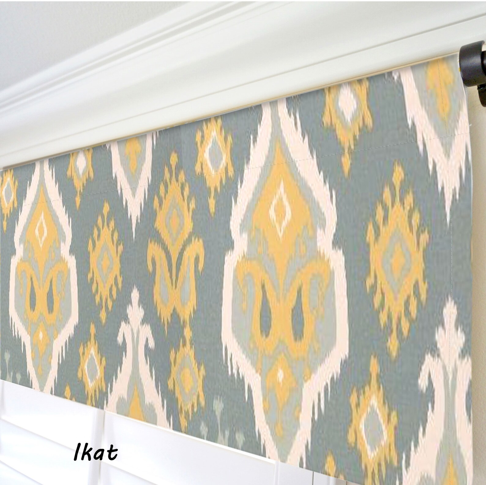 Yellow Gray Valance Panels. Mustard Yellow Valance. Yellow | Etsy