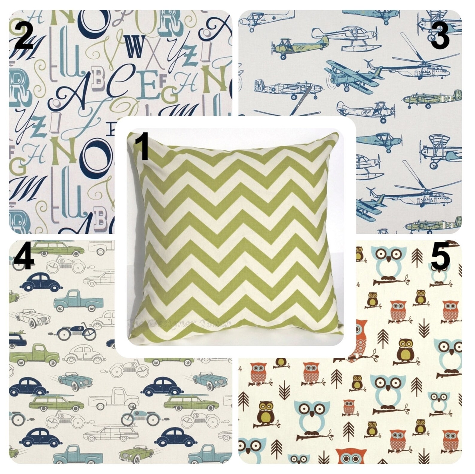 Designer Green Chevron Alphabets Retro Transportation Owls - Etsy