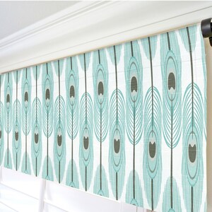 Brown Valances.aqua Valance.light Blue Valance.aqua Window Valance ...