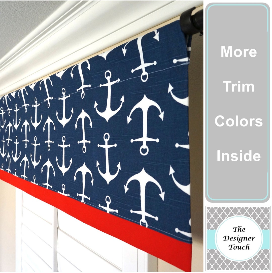 Navy Blue Valance.nautical Valance.navy Valance.kids - Etsy