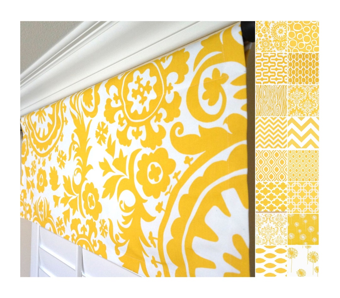 Yellow Valance.window Valance.curtain Valance.kitchen Valance Curtains ...