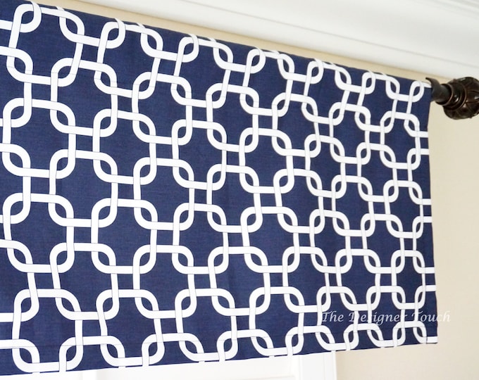 Dark Blue Valance.navy Window Valance.nautical Valance.modern Valance ...