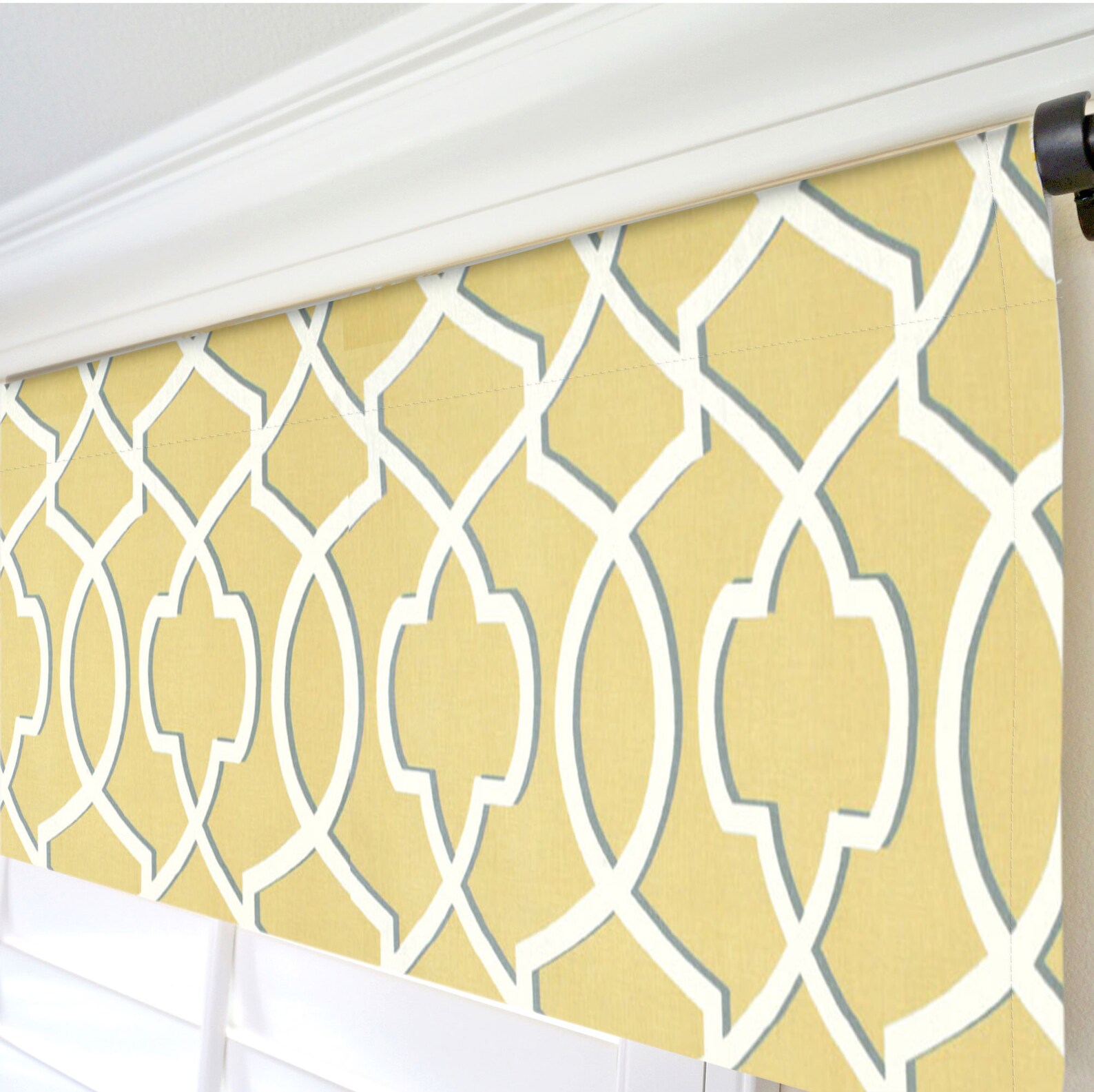 Yellow Gray Window Valance.mustard Yellow Valance.grey Yellow - Etsy