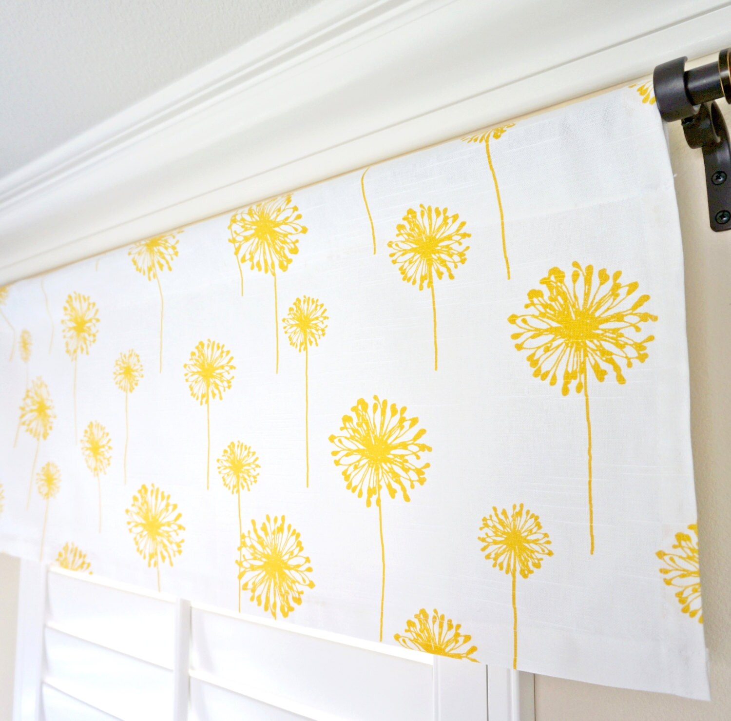 Yellow Grey White Designer Window Treatments Valances 52 - Etsy
