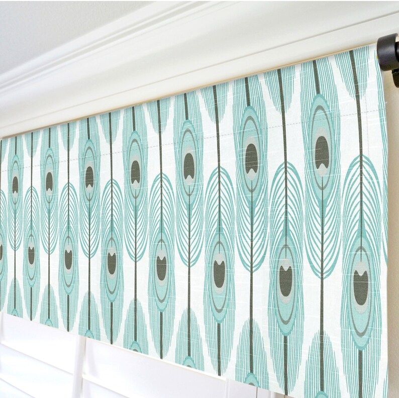 Brown Window Valance.aqua Valance.light Blue Valance.blue - Etsy