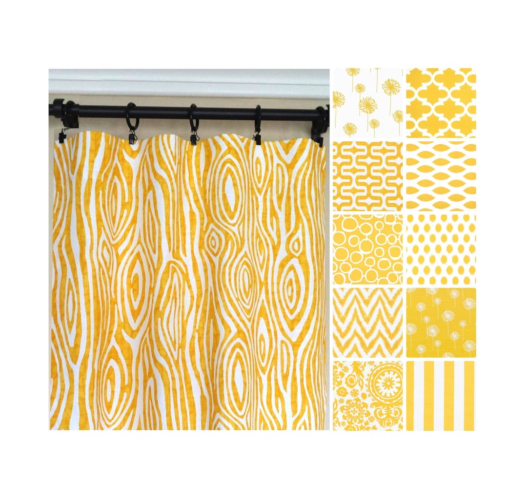 Yellow Window Curtains.yellow Curtains.kitchen Curtains.yellow Curtain ...