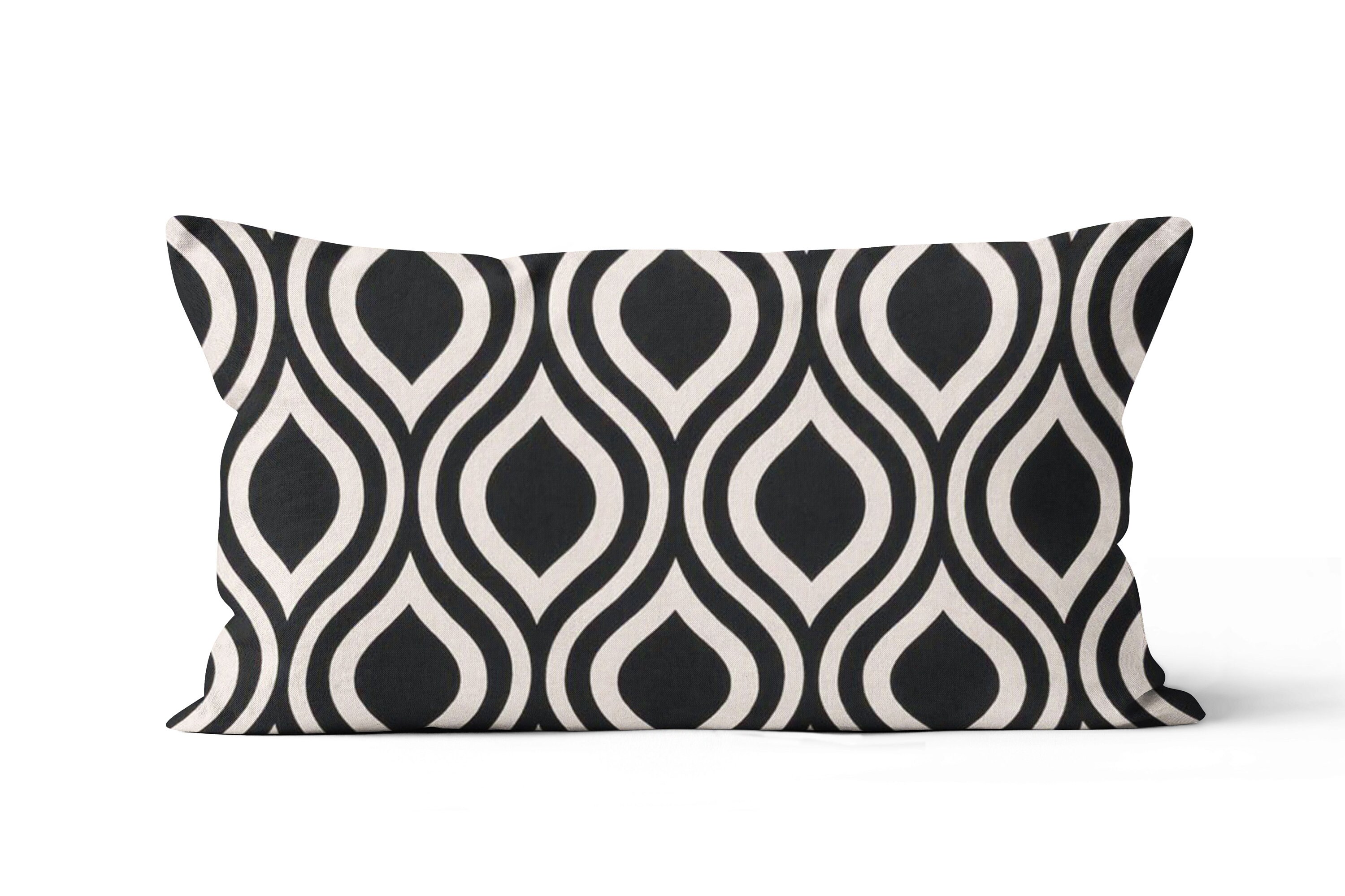 Black Pillow Cover.tear Drop Shape Pillow.black Oatmeal Throw | Etsy