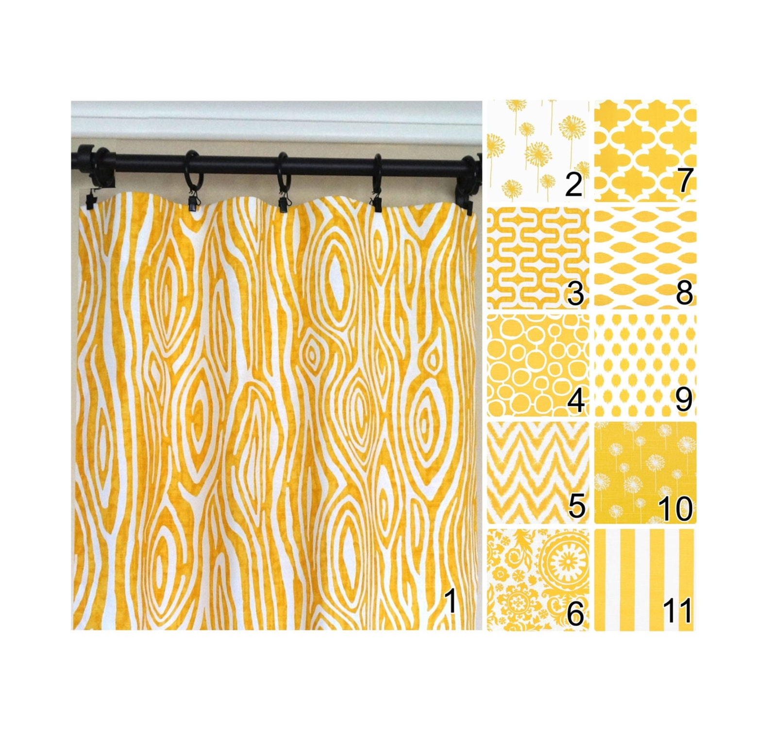 Yellow Window Curtains.yellow Curtains.kitchen Curtains.yellow | Etsy