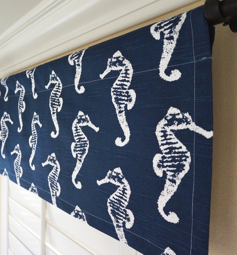 Dark Blue Valance.navy Window Valance.nautical Valance.modern - Etsy