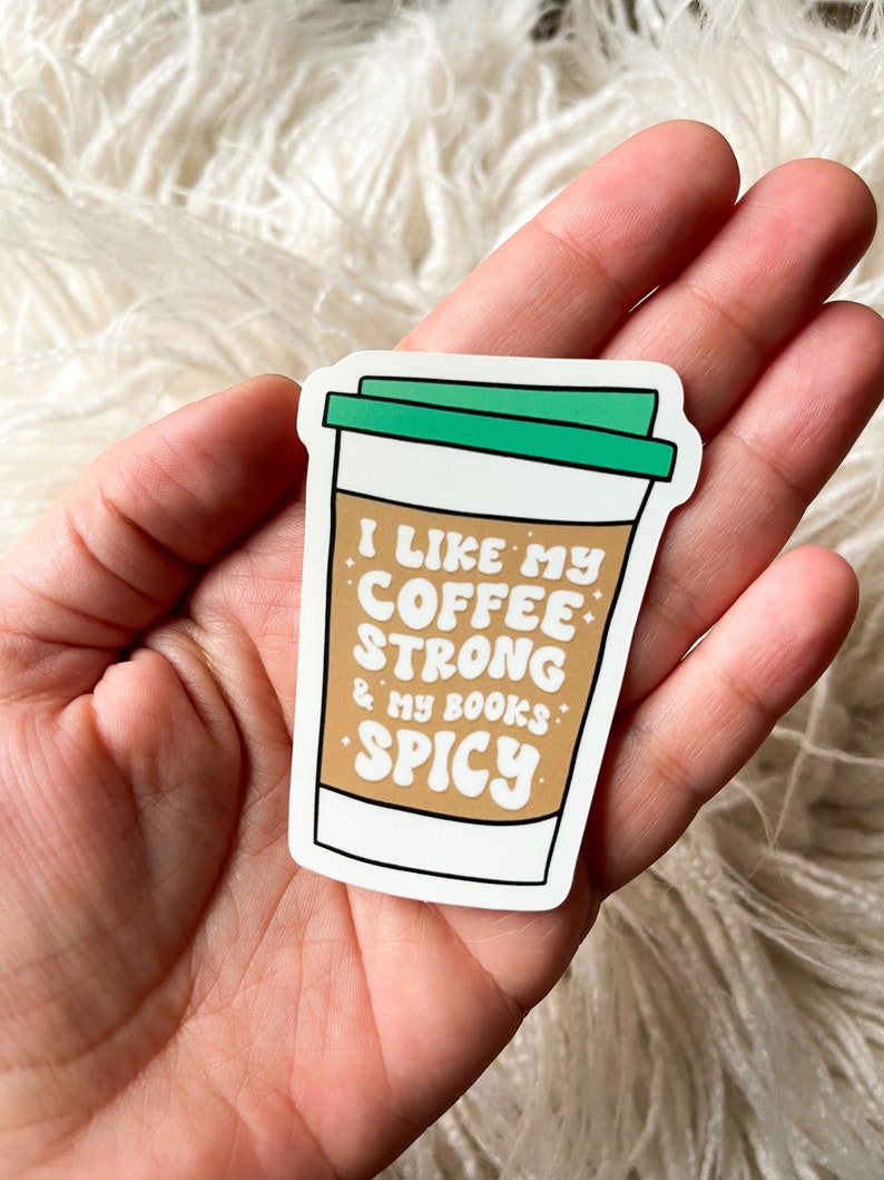 Spicy Books & Coffee Sticker: Waterproof Vinyl Kindle Decal - Etsy