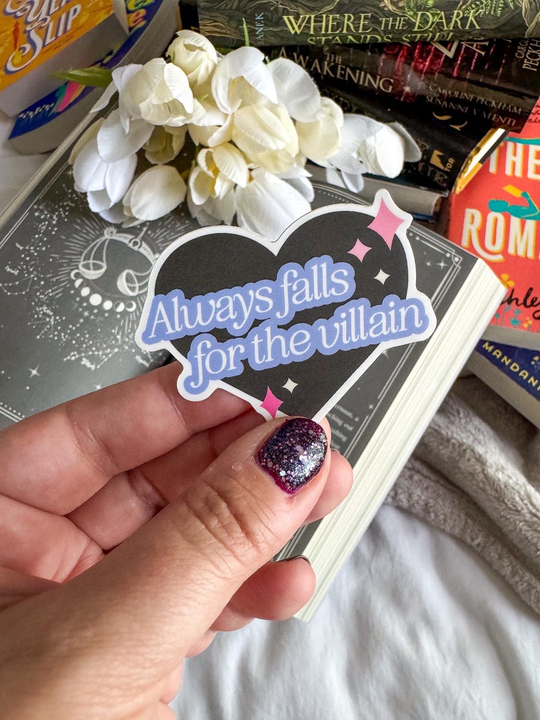 Book Villain Sticker - Fell for the Villain Sticker - Romantasy Reader - Sucker for Villains ...