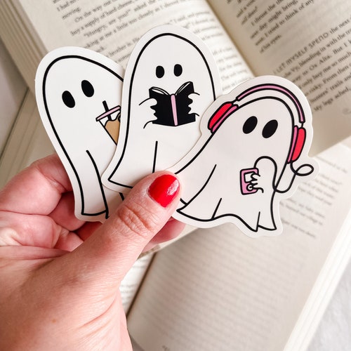 Ghost Sticker Pack Bookish Ghost Sticker Cute Ghost - Etsy