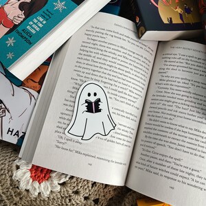 Bookish Ghost Sticker Cute Ghost Sticker Spooky Sticker Vinyl Sticker ...