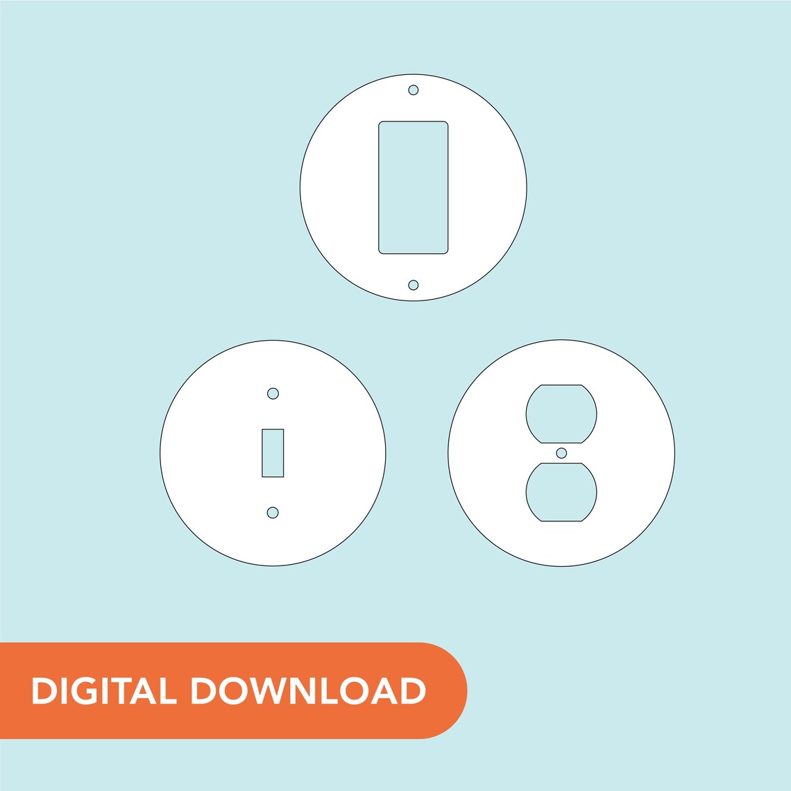 SVG File - Light Switch and Outlet Cover Set - Circular - Etsy