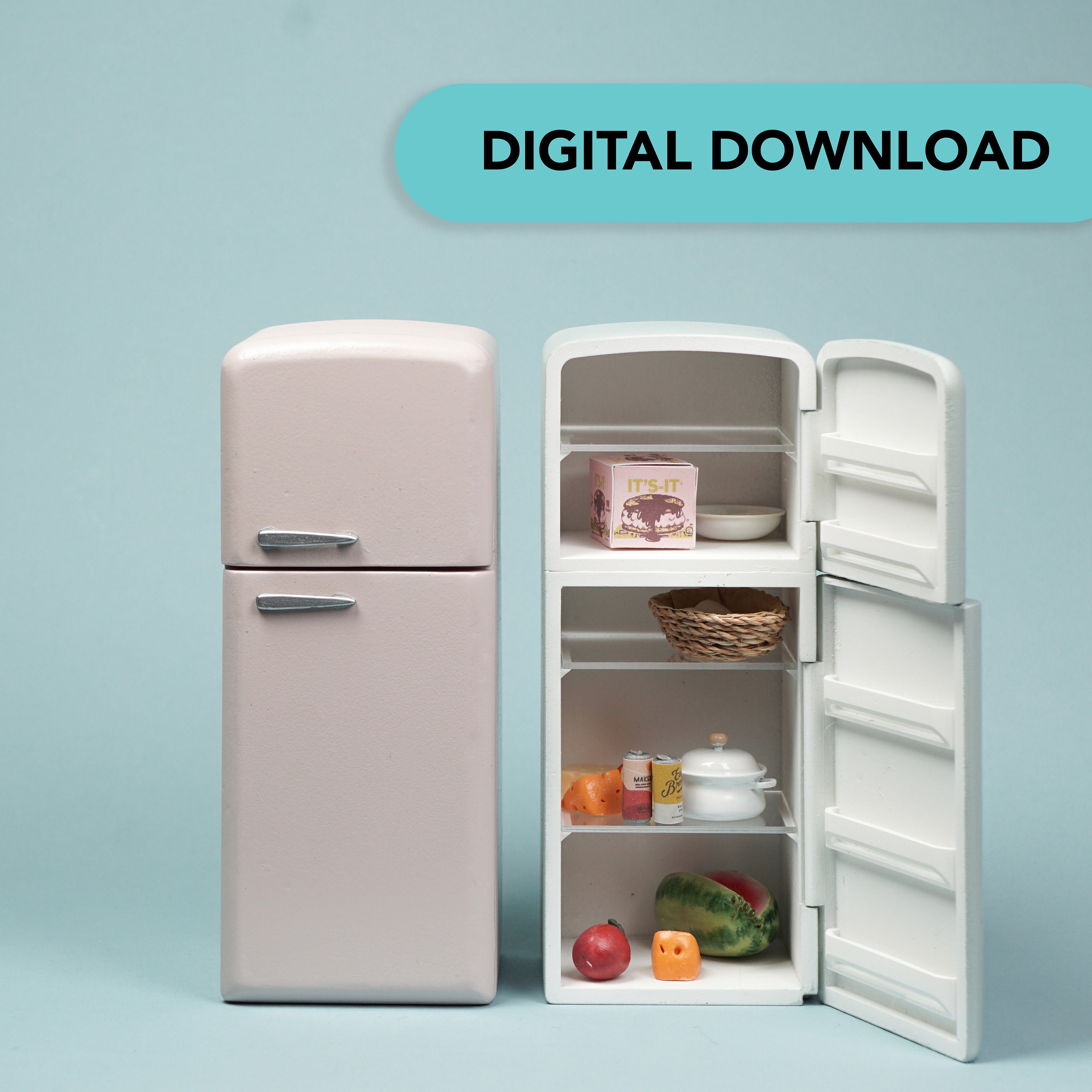 3D Printer STL File - Miniature SMEG Fridge - 12scale Dollhouse - Etsy