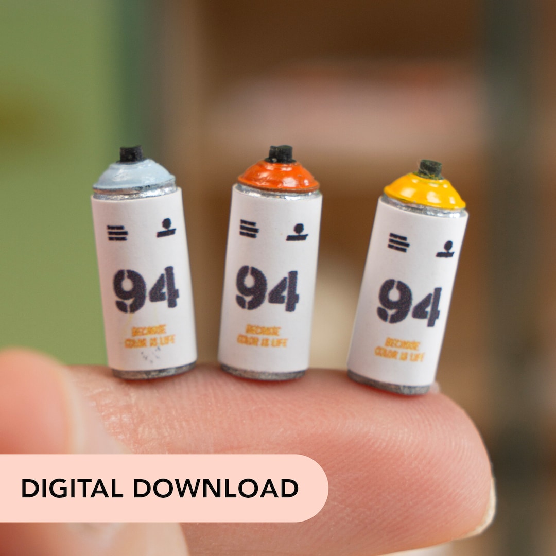 3D Printer STL File - Miniature Spray Paint Can - 12-scale Dollhouse - Etsy