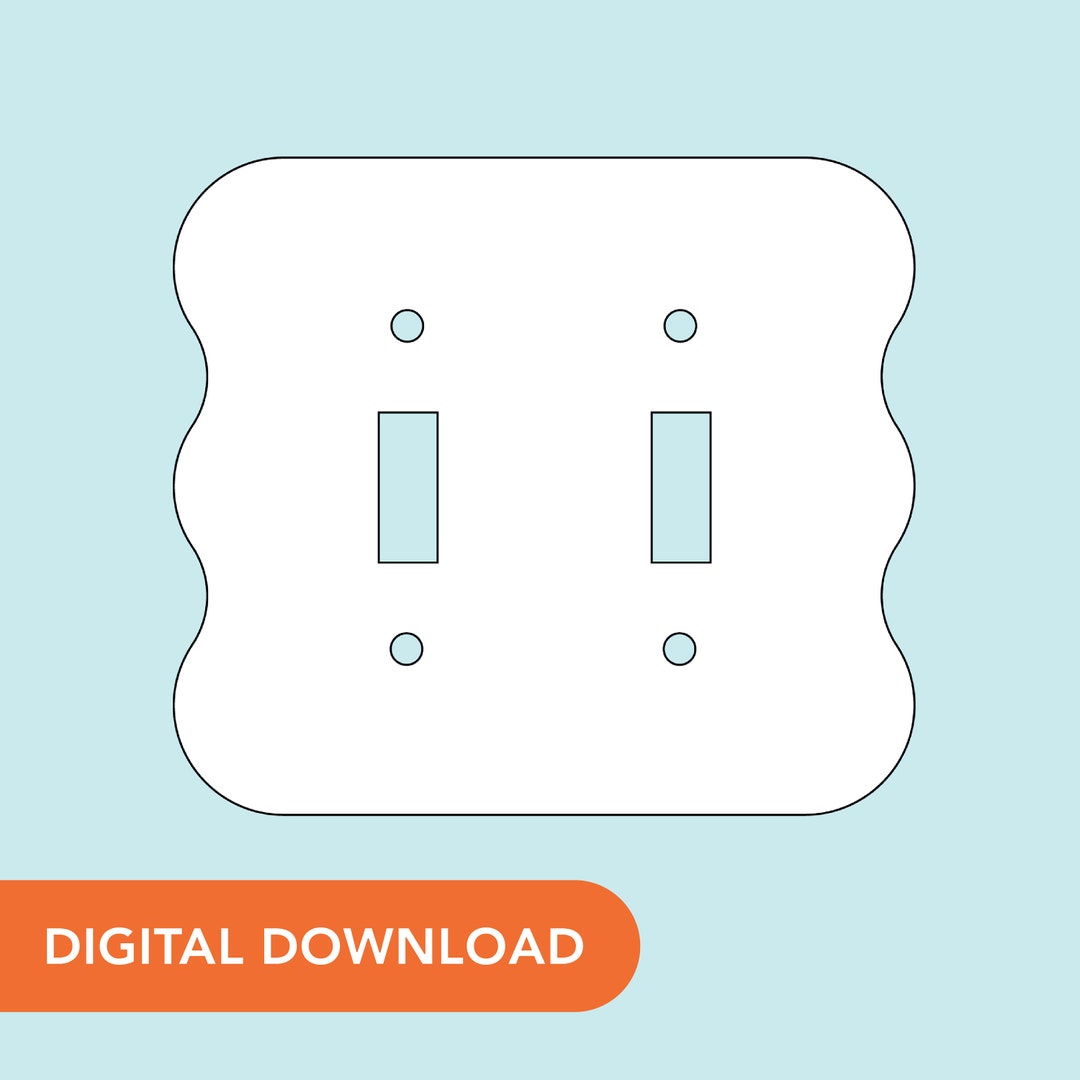 SVG File - Double Light Switch Cover - Wavy - Etsy