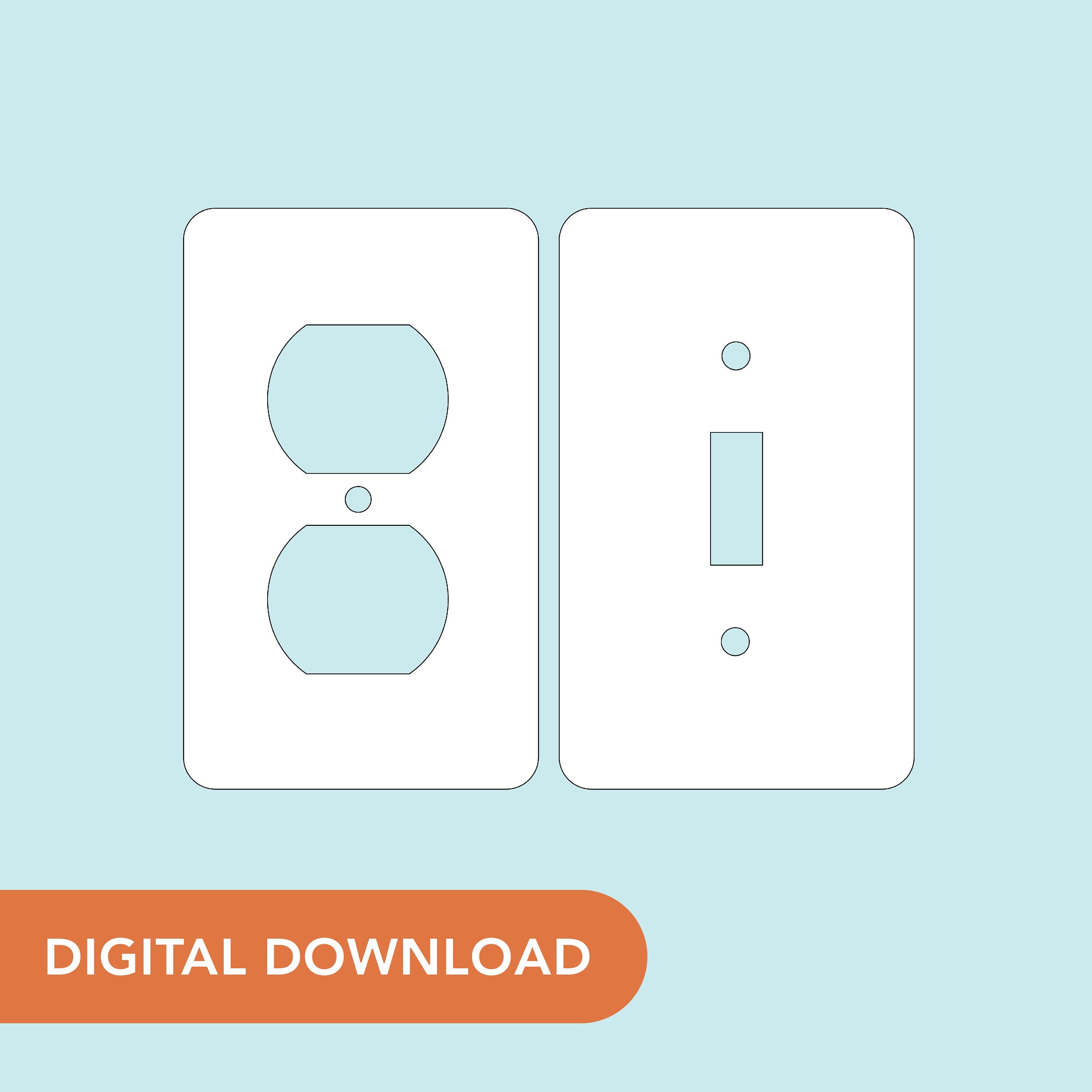 SVG File Single Outlet and Switch Plate Cover Rounded Edges - Etsy