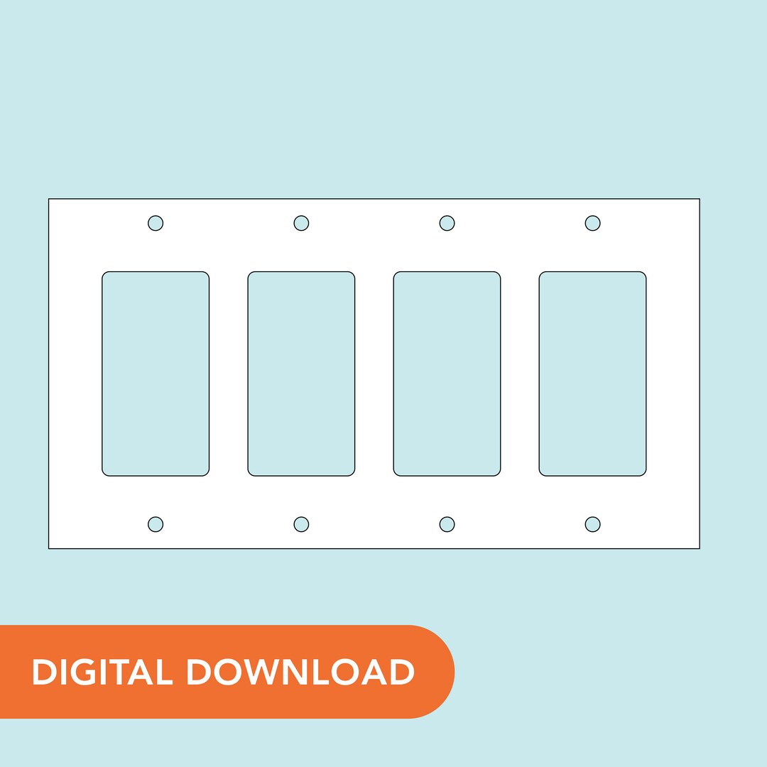 SVG File - Quad Quadruple Rocker Switch Plate Cover - Rectangular - Etsy
