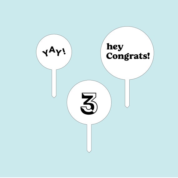 Laser Cutter SVG File Circle Cake Topper Template 4in | Etsy