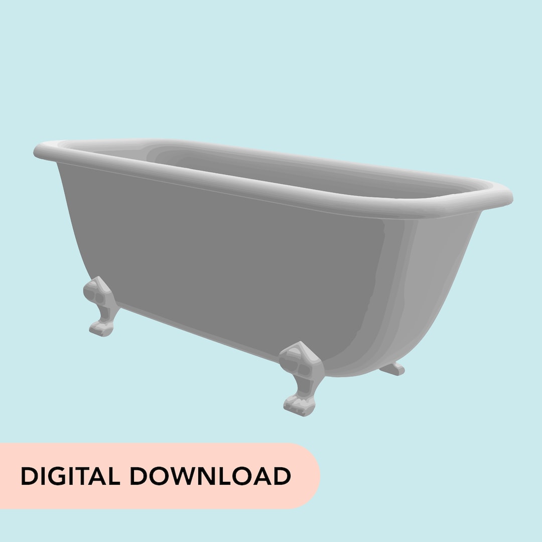 3D Printer STL File - Miniature Clawfoot Tub - 12-scale Dollhouse - Etsy