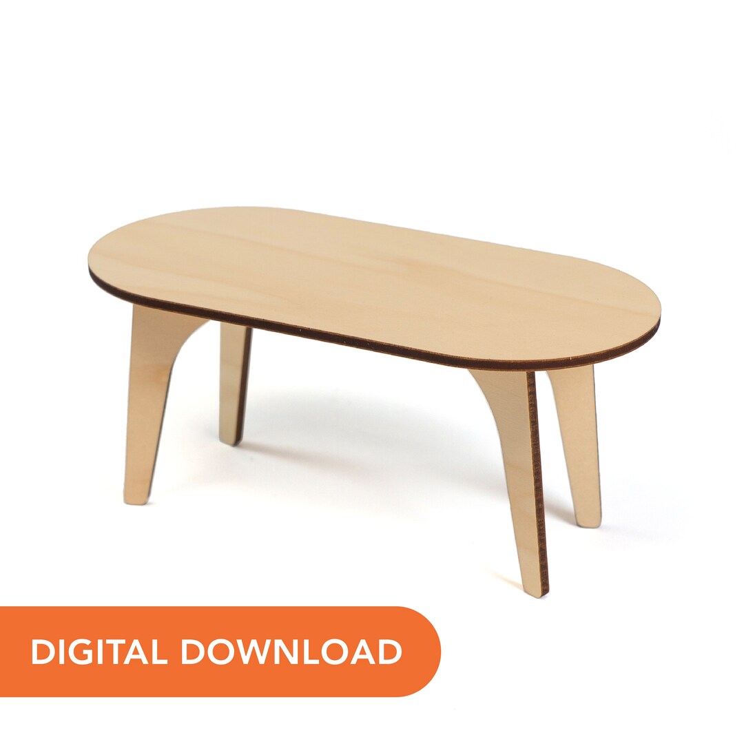 Laser Cutter SVG File - Dollhouse Miniature - Oval Dining Table - 12 ...