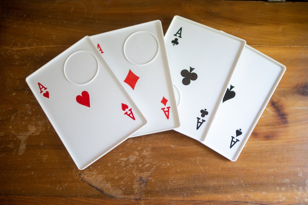 Vintage Deck of Card Drink Holders/plates - Etsy