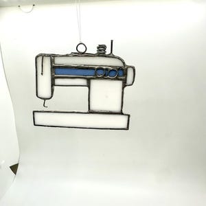 Stained Glass Sewing Machine Ornament | Handmade Glass Suncatcher ...
